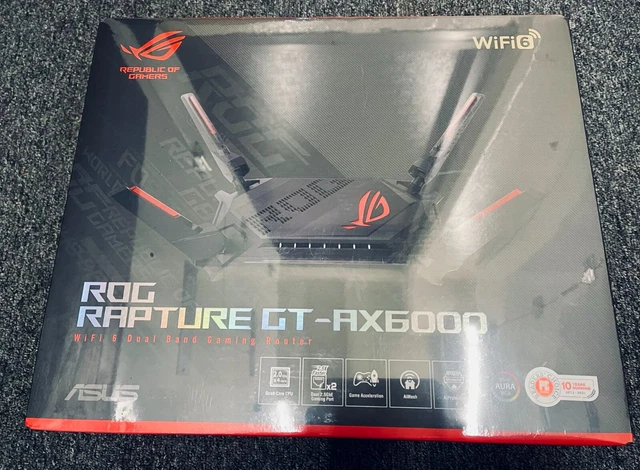 ASUS ROG RAPTURE WiFi 6 AX Gaming Router GT-AX6000 Dual Band 2.5G WAN ...