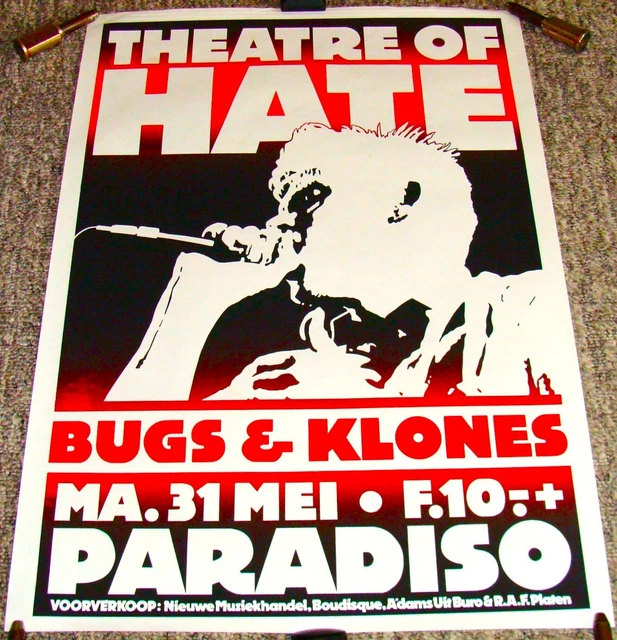 THEATRE OF HATE Stunning And Rare Concert Poster May 1982 Paradiso ...