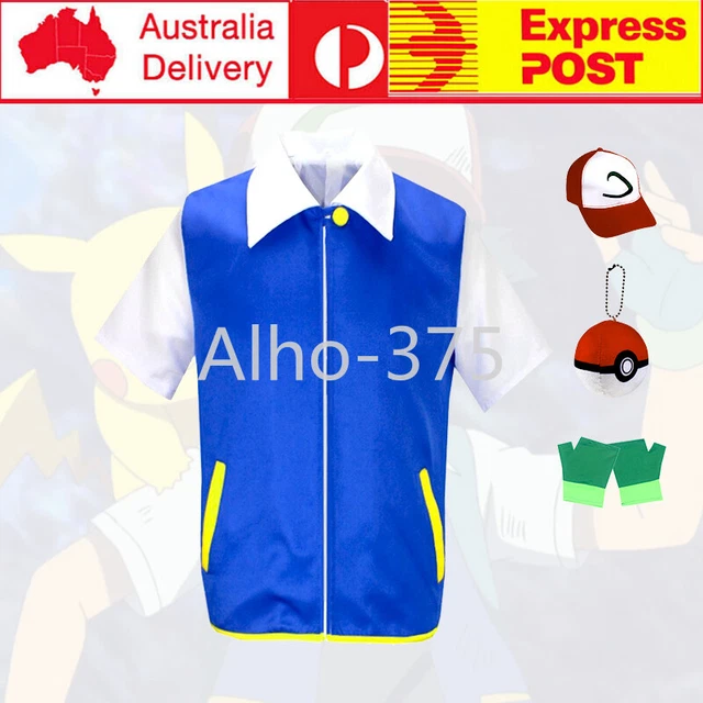 ADULTS MENS POKEMON Ash Ketchum Cosplay Costume Jacket Christmas Full ...