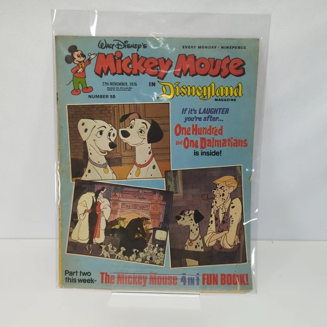 WALT DISNEY'S MICKEY Mouse Disneyland Magazine 101 Dalmatians number 58 ...