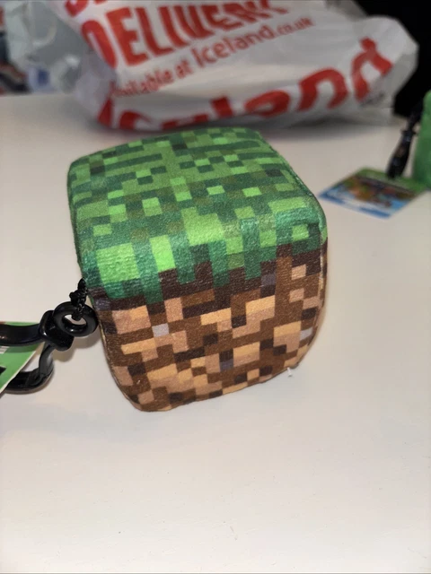 MINECRAFT PLUSH 3& Cube Clip On - Soil Terrain / Grass - New With Tags ...