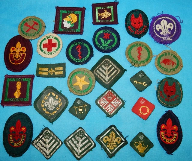 SUPERB VINTAGE BOY SCOUTS PATCH COLLECTION MERIT PROFICIENCY SENIOR ...