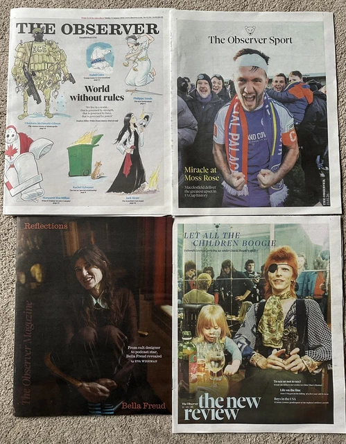 THE OBSERVER 11TH January 2026 11/1/26 David Bowie & Macclesfield FA ...