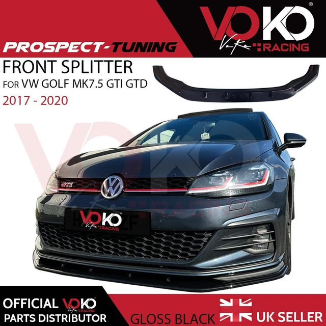 VW GOLF MK7.5 Gti Gtd Front Splitter Lip Tcr 2017-2020 Gloss Black £135.00 - PicClick UK