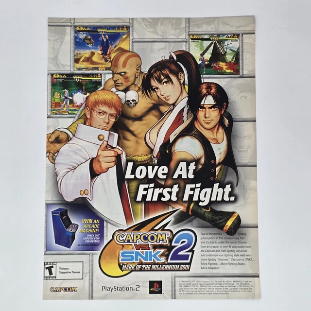 CAPCOM VS SNK 2 Sony PS2 Capcom Love at First Print Ad/Poster Official ...