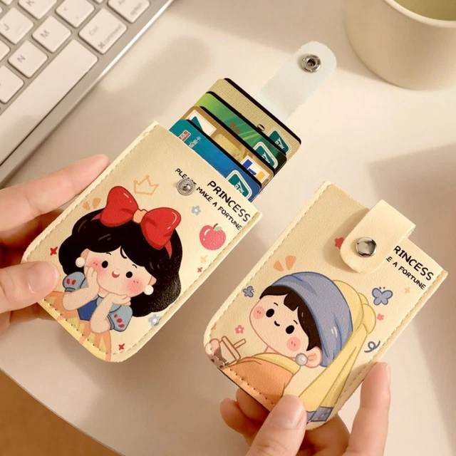 CARTOON ID BANK Card Holder Retractable Card Case New Slim Coin Purse ...