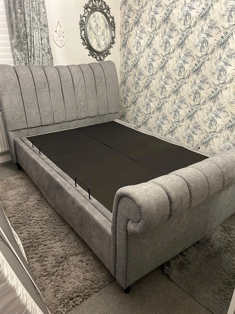 DOUBLE BED FRAME – Side Opening Gas Lift Ottoman – Thiago by Furniture ...