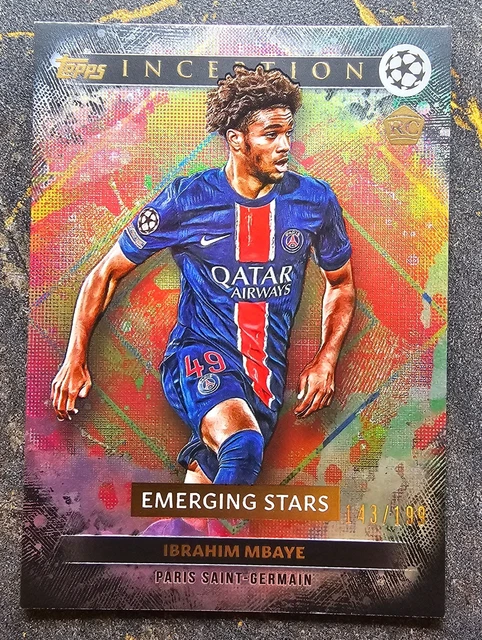 TOPPS INCEPTION UCC 2024-25 Ibrahim Mbaye /199 Emerging Stars Rookie ...