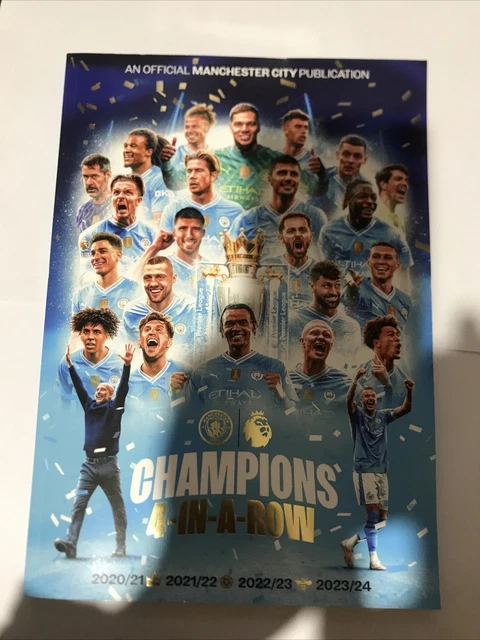MANCHESTER CITY OFFICIAL Publication Champions 4-in-a-Row magazine 2024 ...
