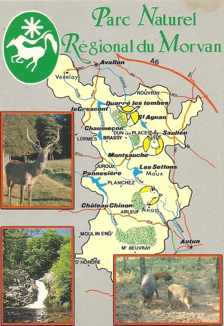 CARTE GÉOGRAPHIQUE - Parc naturel régional du Morvan EUR 1,50 - PicClick FR