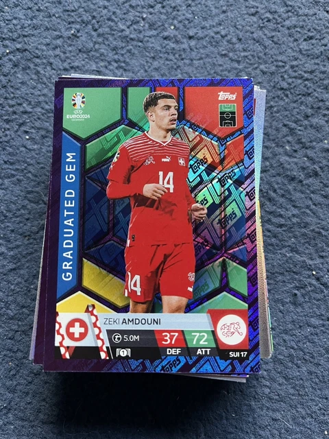 TOPPS MATCH ATTAX UEFA EURO 2024 EM Purple Sapphire Graduated Gem ...
