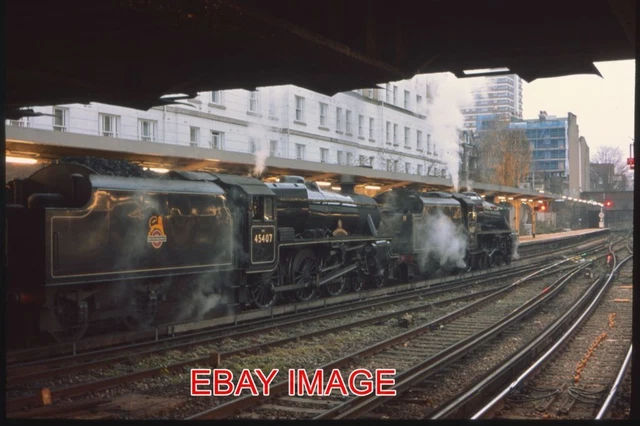 ORIGINAL 35MM SLIDE LMS LOCO NO 45407 LANCASHIRE FUSILIER & 44871 AT ...