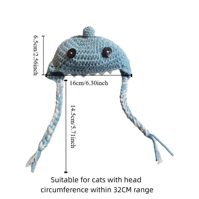 CARTOON CAT SHARK Headgear Braid Design Pet Cosplay Headwear Party $20. ...