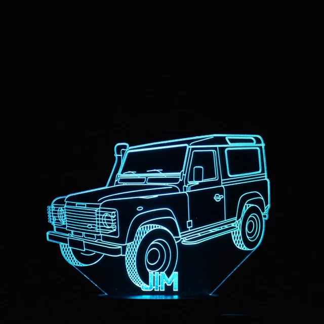 CAR NIGHT LIGHT Land Rover Defender | Personalised Land Rover Light ...