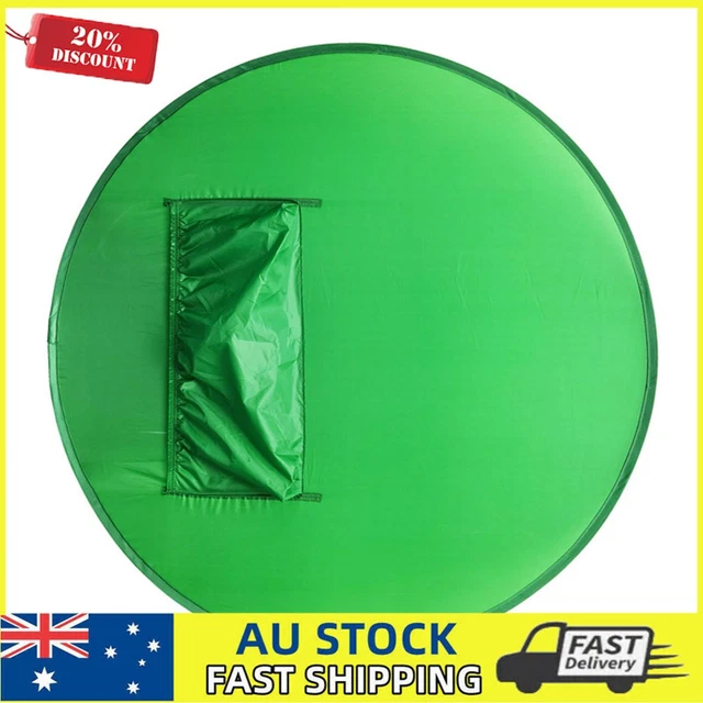 PORTABLE 142CM GREEN Screen Round Backdrop for Video Chats and Game ...