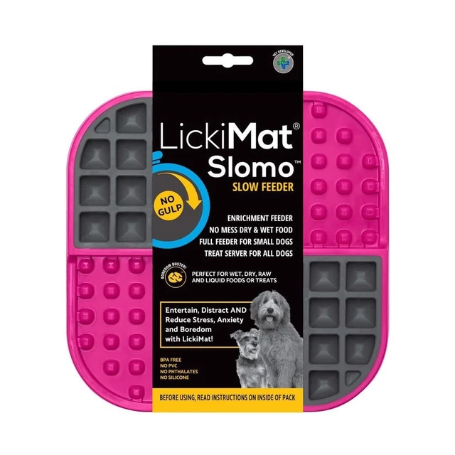 LICKIMAT SLOMO WET & Dry Double Slow Food Dog Bowl (Pink) - 20x20cm $27 ...