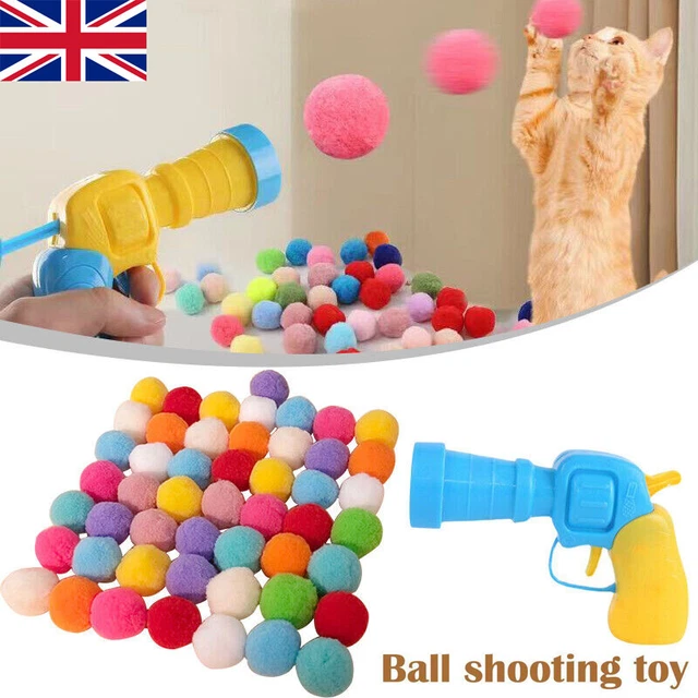 STRETCH PLUSH POM poms Ball Cat kitten Toy Gun Cat Toy Gun Shape Toy ...