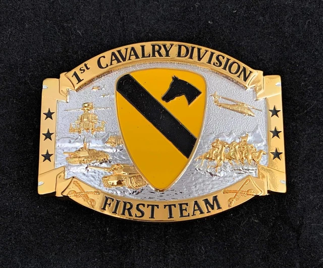☀️US ARMY 1ST Cavalry Division First Cav Troopers, Military Belt Buckle ...