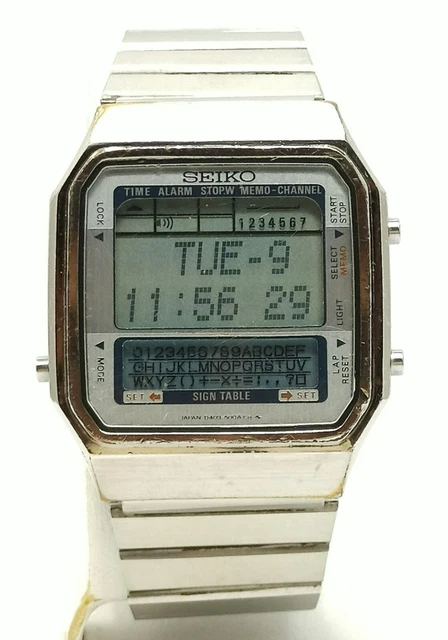 OROLOGIO SEIKO D409-5000 rare Seiko sign table anni 80 seiko data bank ...