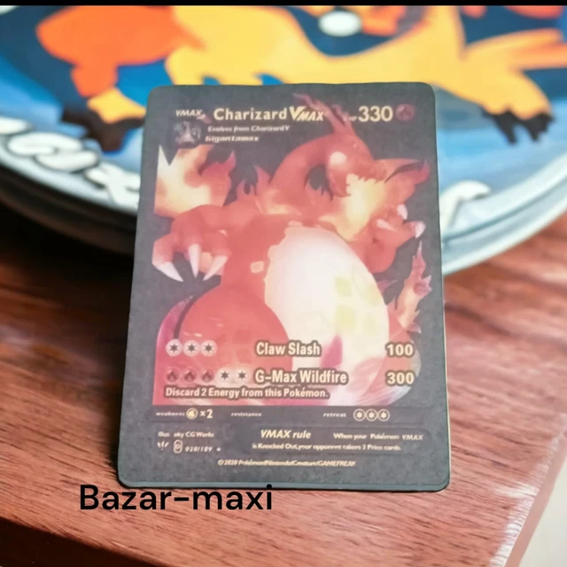 CARTA POKEMON-CHARIZARD VMAX-020/189-FUOCO-FIAMME Oscure-Black-Ultra ...