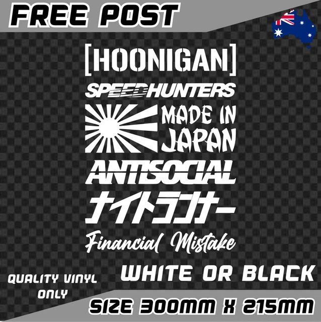 REAR WINDOW BANNER Sticker Set Decal Vinyl JDM Drift Car Turbo Boost ...