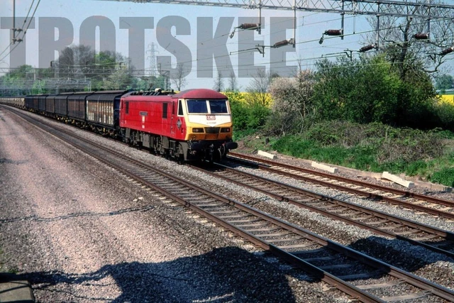 35MM SLIDE BR British Rail Electric Loco Class 90 90129 Easenhall 1996 ...