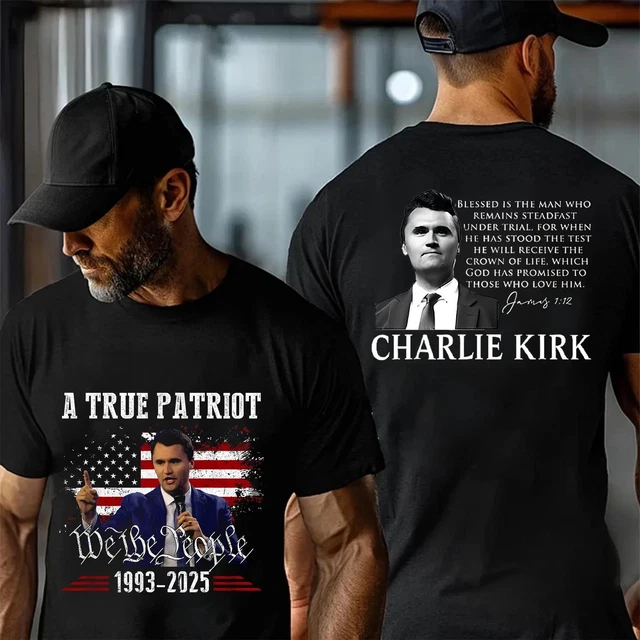 CHARLIE KIRK SHIRT, True Patriot 1993-2025 Rip Memorial American Flag ...