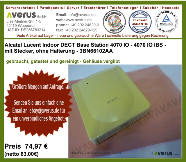 ALCATEL LUCENT INDOOR DECT Base Station 4070 IO - 4070 IO IBS / Rg ...
