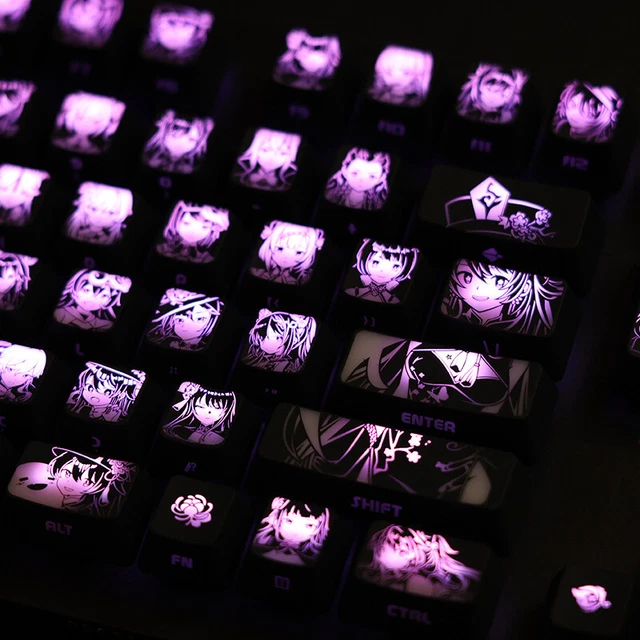 CUSTOM GENSHIN IMPACT Manga Waifu Keycaps Set RGB MX For Mechanical ...