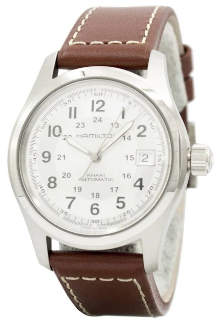HAMILTON KHAKI FIELD Swiss Made Silver Dial H70455553 Automatic 50M ...