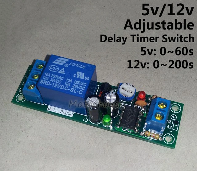 DC 5V 12V Adjustable Time Delay Turn on NE555 Timer Switch Relay Module ...
