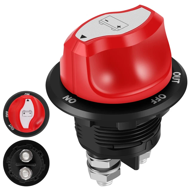 BATTERY DISCONNECT SWITCH 12V-48V Battery Isolator Power Cut Off Switch ...
