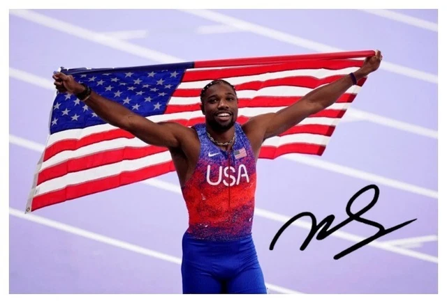 NOAH LYLES * OLYMPICS PARIS 2024 - USA - 6x4 Signed Autograph PHOTO ...