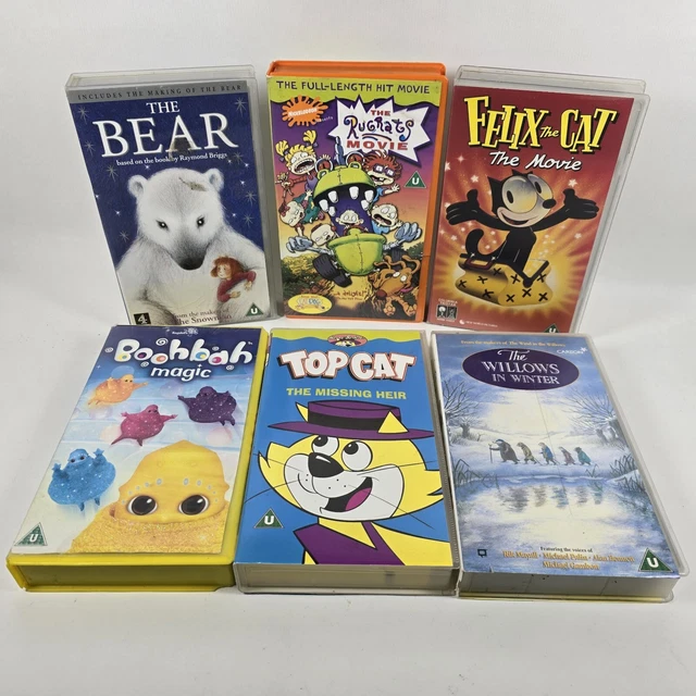 KIDS TV VHS Cassette Tape Bundle Top Cat Felix The Cat Rugrats The Bear ...