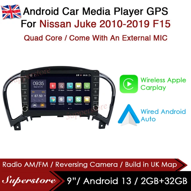 9&& CARPLAY ANDROID 13 Auto Autoradio Head Unit GPS für Nissan Juke F15 ...