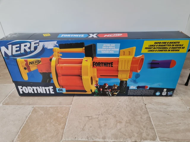 NERF FORTNITE GL Rocket-Firing Blaster 6-Rocket Drum, Age 8+ OPENED ...