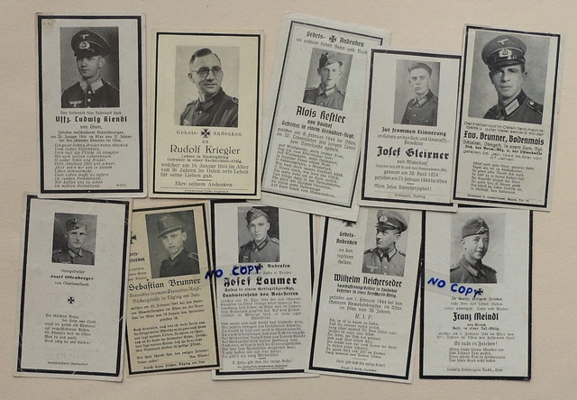 WW2 GERMAN DEATH Cards Sterbebild Group LOT #18 ~ Jan/Feb 1944 East £23 ...