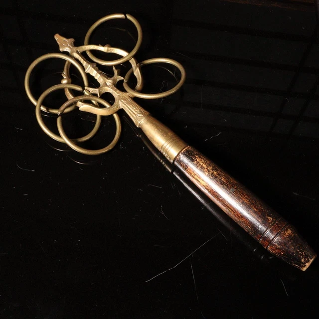 JAPANESE ANTIQUE BUDDHIST tool Khakkhara Shakujo Buddhism temple Shinto ...