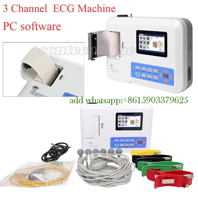 CONTEC ECG300G DIGITAL 3-Channel 12-LEAD Electrocardiograph PC SW ECG ...