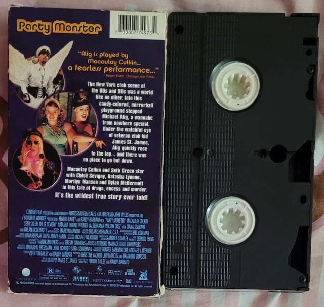 VHS PARTY MONSTER. DEJ Productions. 2003 Macauley Culkin Seth vert EUR ...