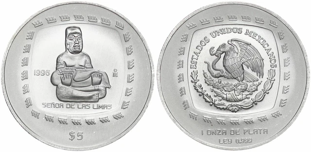 MÉXICO 1 ONZA Señor De Las Limas 5 $ 1996 Recién Acuñado 71432 EUR 96 ...