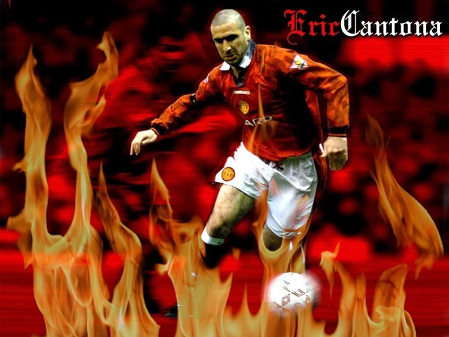 WOODEN A4 PRINT Eric Cantona Poster Manchester United Legend £4.00 ...