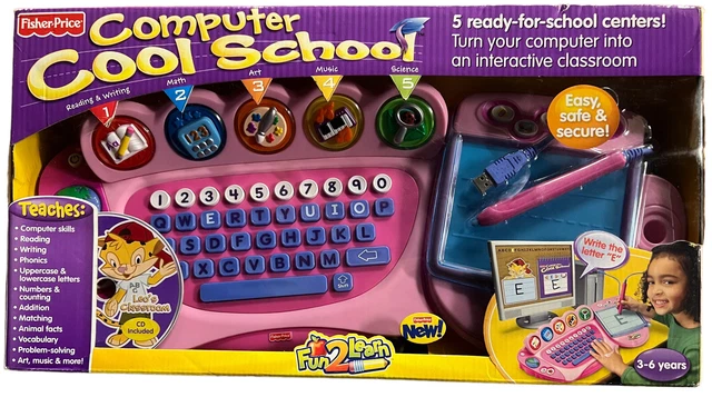 FISHER PRICE PINK Fun 2 Learn Computer Cool School P5123 *New* $85.00 ...