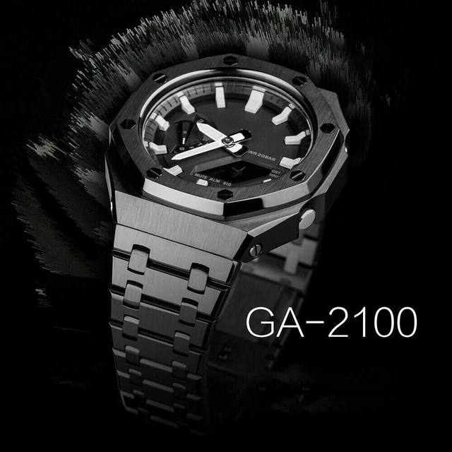 STAINLESS STEEL METAL 2 Gen Royal Oak MOD For CASIO G-Shock GA-2100 ...