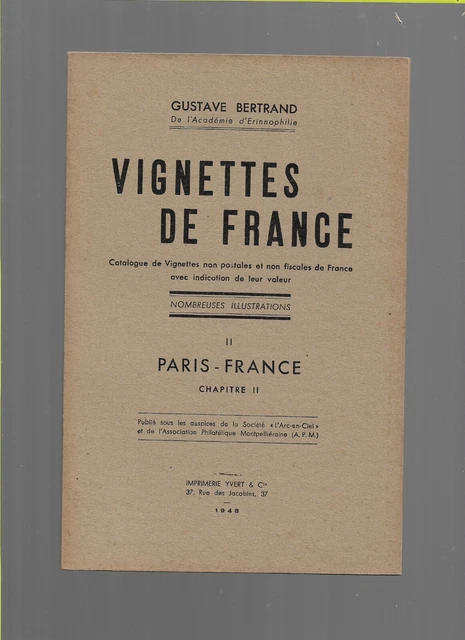 PHILATÉLIE, VIGNETTES DE FRANCE, Gustave Bertrand, vignettes non ...