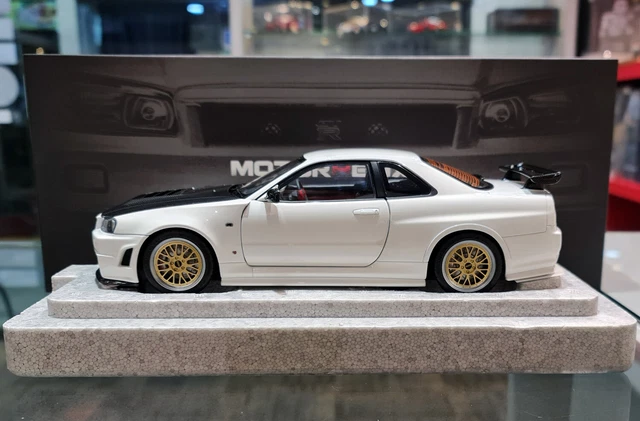 MOTORHELIX 1/18 NISSAN Skyline R34 GT-R Nismo Z-tune Pearl White/Carbon ...