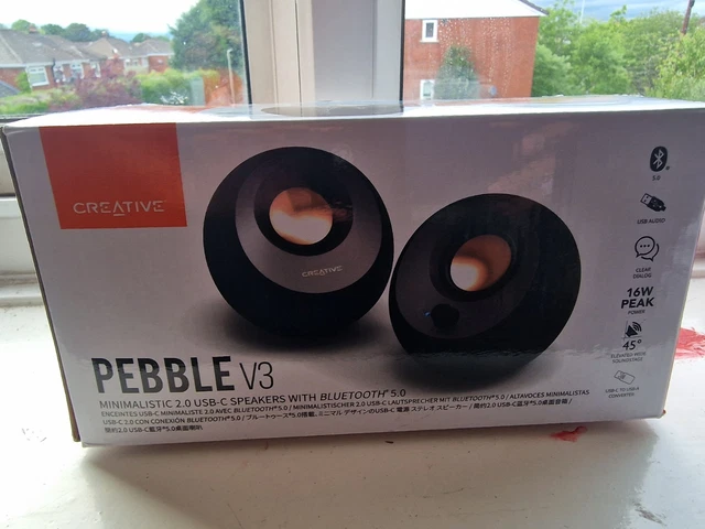 CREATIVE PEBBLE V3 PC Desktop Laptop Speaker TypeC, Minimalistic 2.0 Bluetooth 5 £13.19 ...