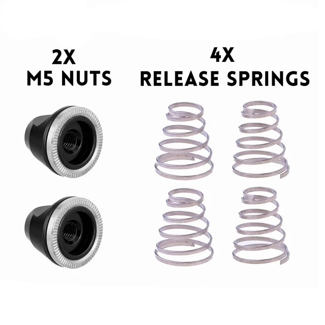 STAINLESS STEEL QUICK Release Bicycle Wheel Skewer Springs with M5 Nuts ...