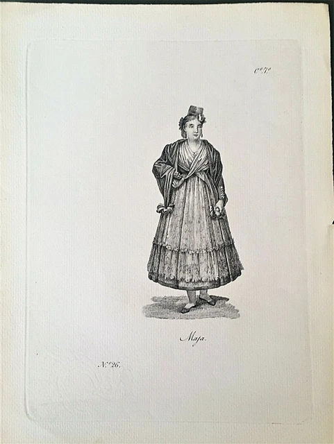 MAJA. GRAVURE DE Carafe, Motif De Ribelles, Calcografia National, 1825 ...