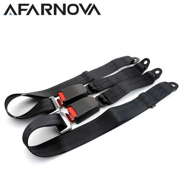 2SETS FIT WOLSELEY 2 Point Harness Replace Seat Belt Adjustable Black ...
